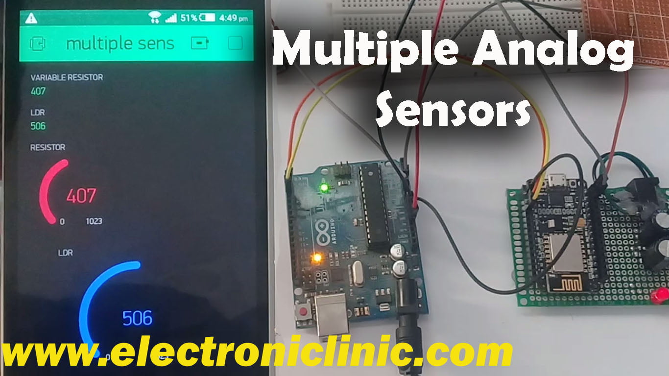 Multiple Analog Sensors Monitor Using Nodemcu Esp8266