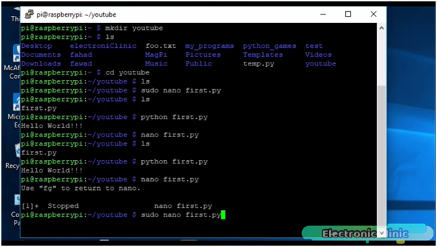 Raspberry Pi First Program And Basic Commands Python Programming