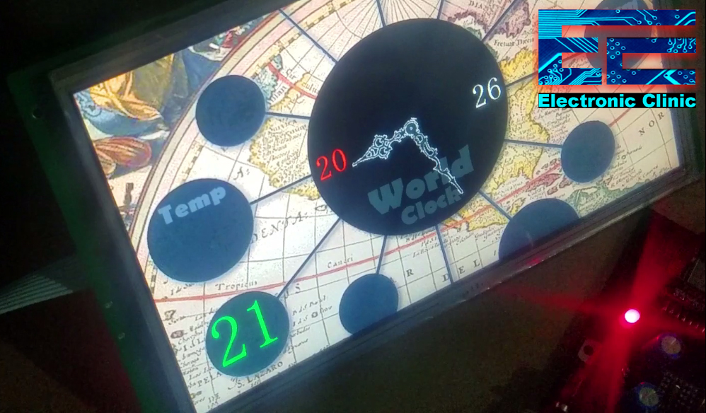 Diy Digital World Clock Using Nodemcu Esp8266 And Hmi Tft Lcd