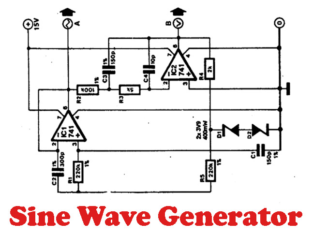 Sine Wave Generator using IC 741 OP AMP Operational Amplifier Sine Wave Generator using IC 741 OP AMP Operational Amplifier