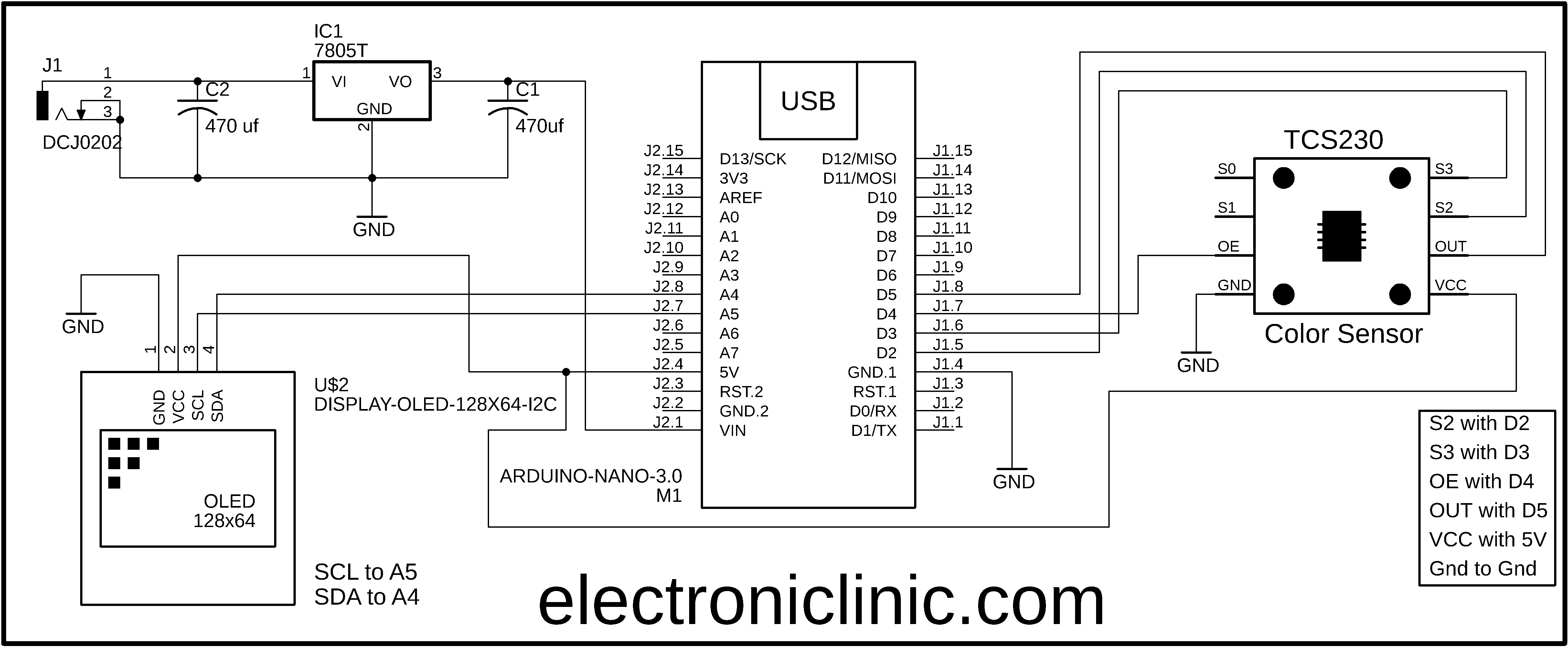 Tcs230 Color Sensor Arduino Code Circuit Arduino Color Detector