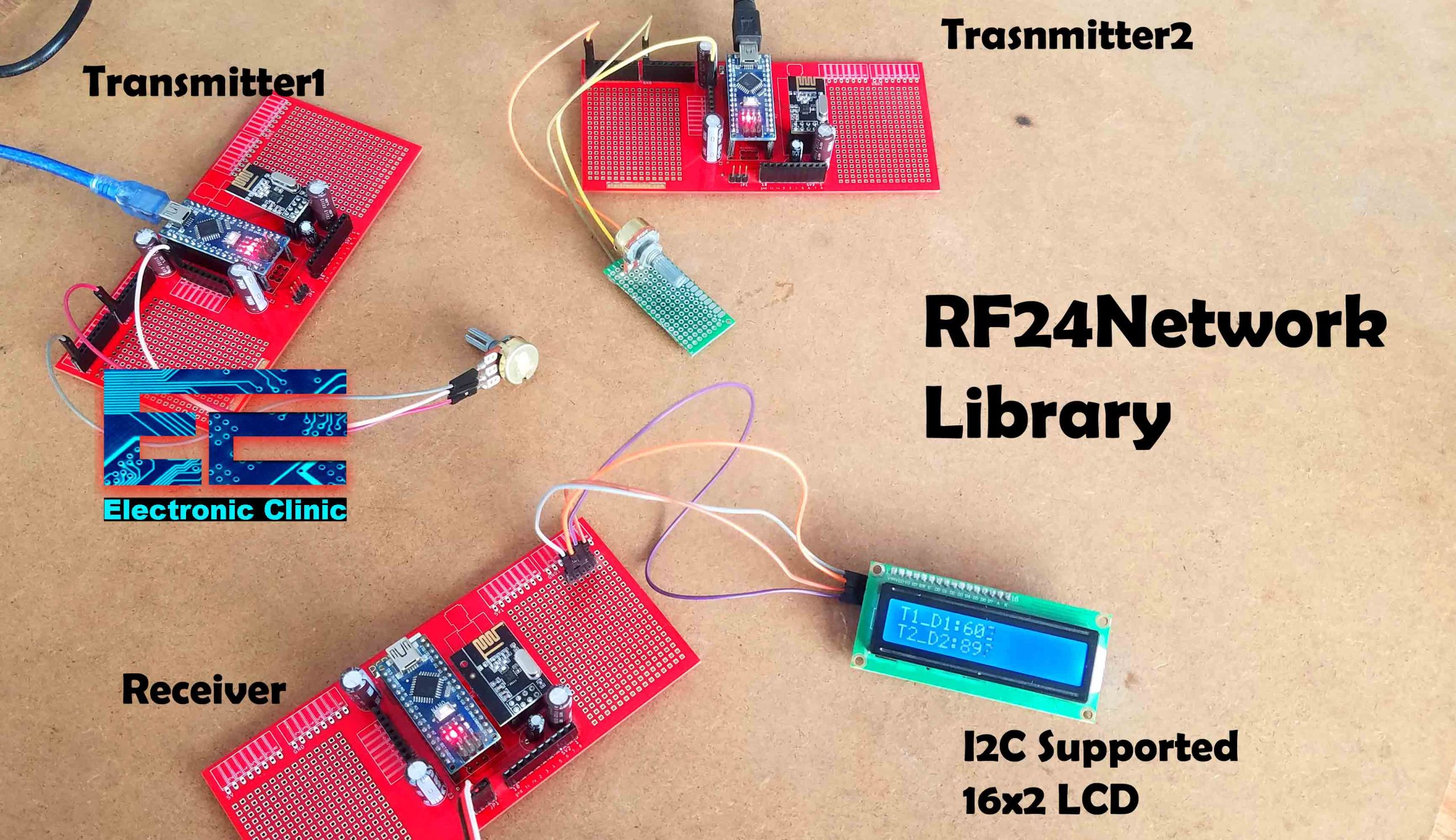 Nrf24l01 Multiple Transmitters And Single Receiver For Sensor Monitoring Using Arduino