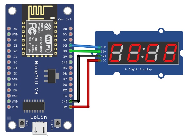 Interfacing Tm1637 4 Digit 7 Segment Display With Arduino 55 Off